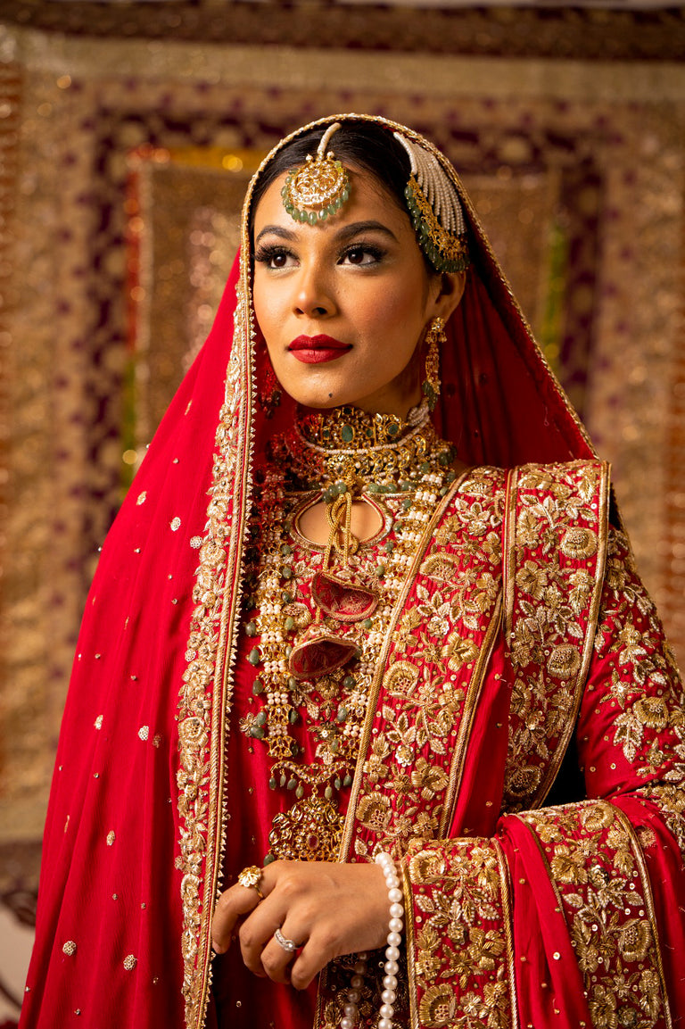 Sheenaz-e-Aroosa Red Khada Dupatta – AALIYA DEEBA