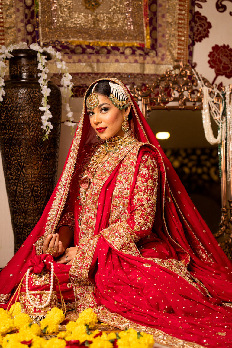 Sheenaz-e-Aroosa Red Khada Dupatta – AALIYA DEEBA