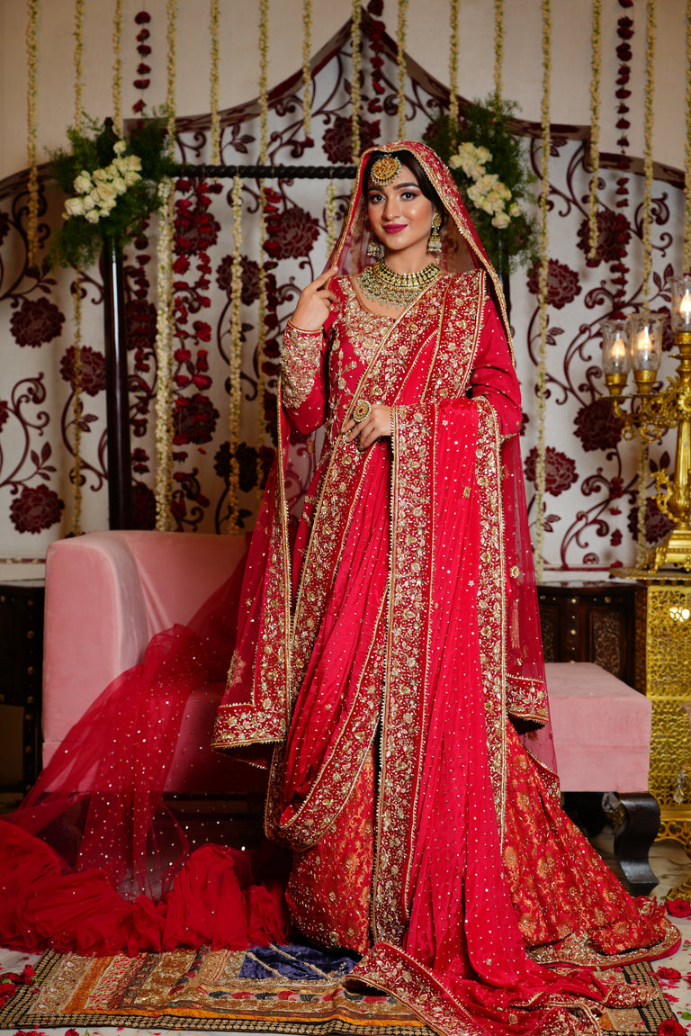 Hyderabadi Bridal Khada Dupatta (Drape Saree) – AALIYA DEEBA