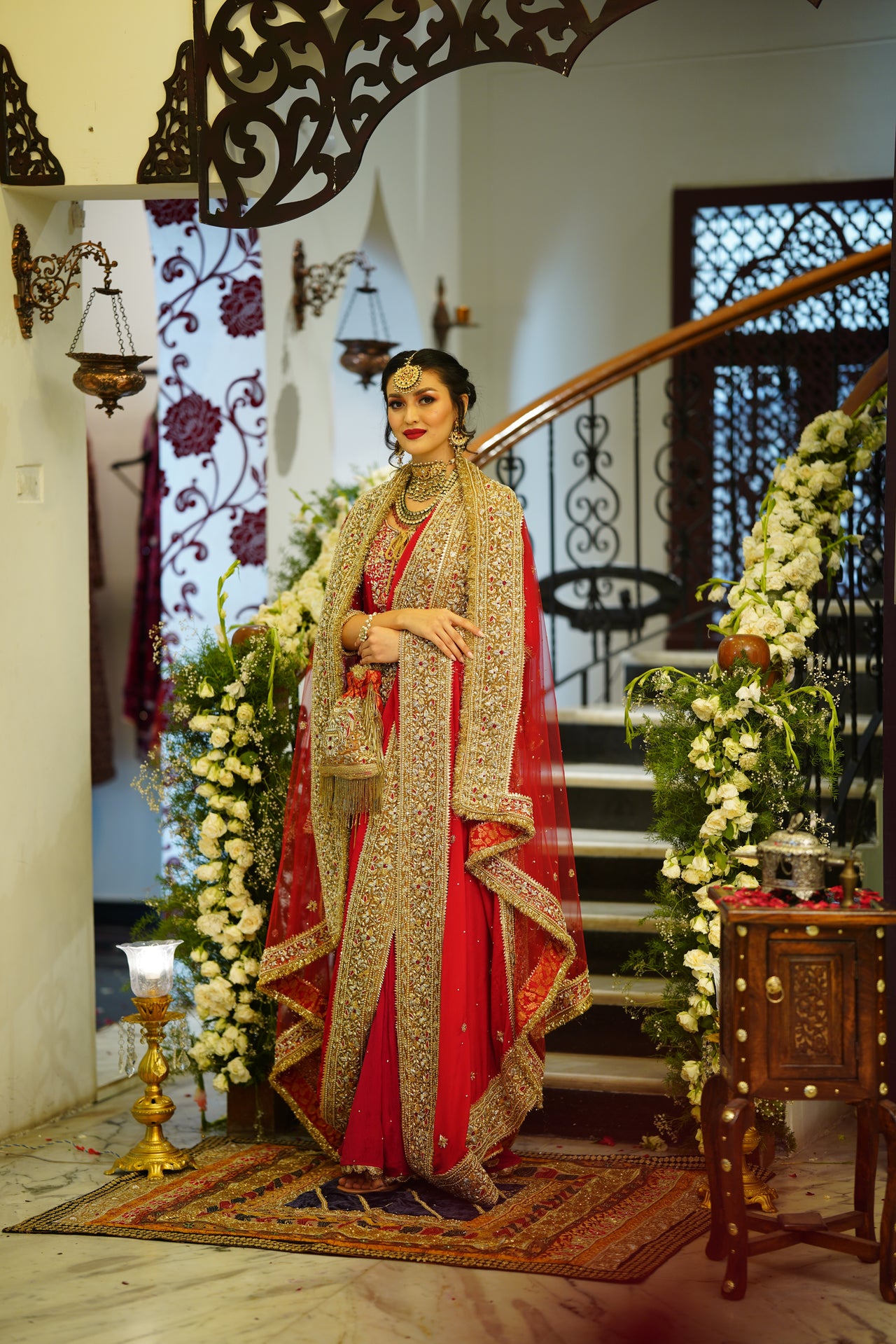 Hyderabadi Bridal Khada Dupatta (Drape Saree) – AALIYA DEEBA