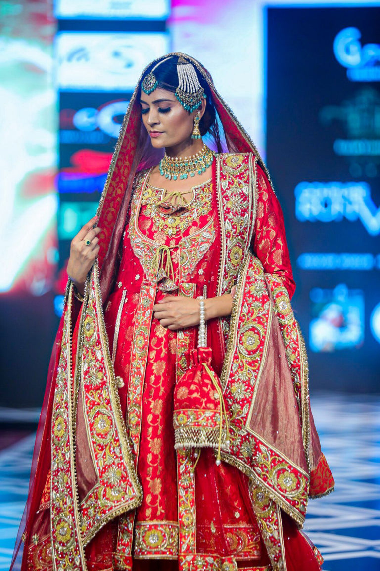 Hyderabadi Bridal Khada Dupatta (Drape Saree) – AALIYA DEEBA